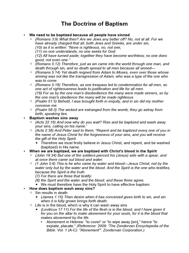 The Doctrine of Baptism | PDF | Baptism | Jesus