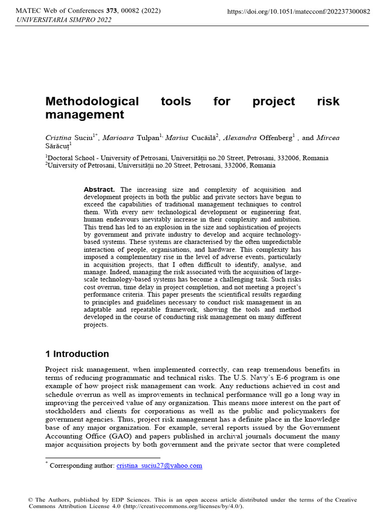 Project Risk Management Methodologies | PDF | Risk | Risk Management
