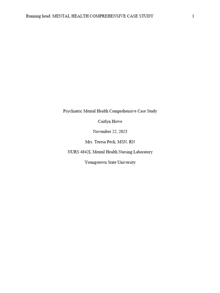 Case Study Caitlyn Howe | PDF | Bipolar Disorder | Mania