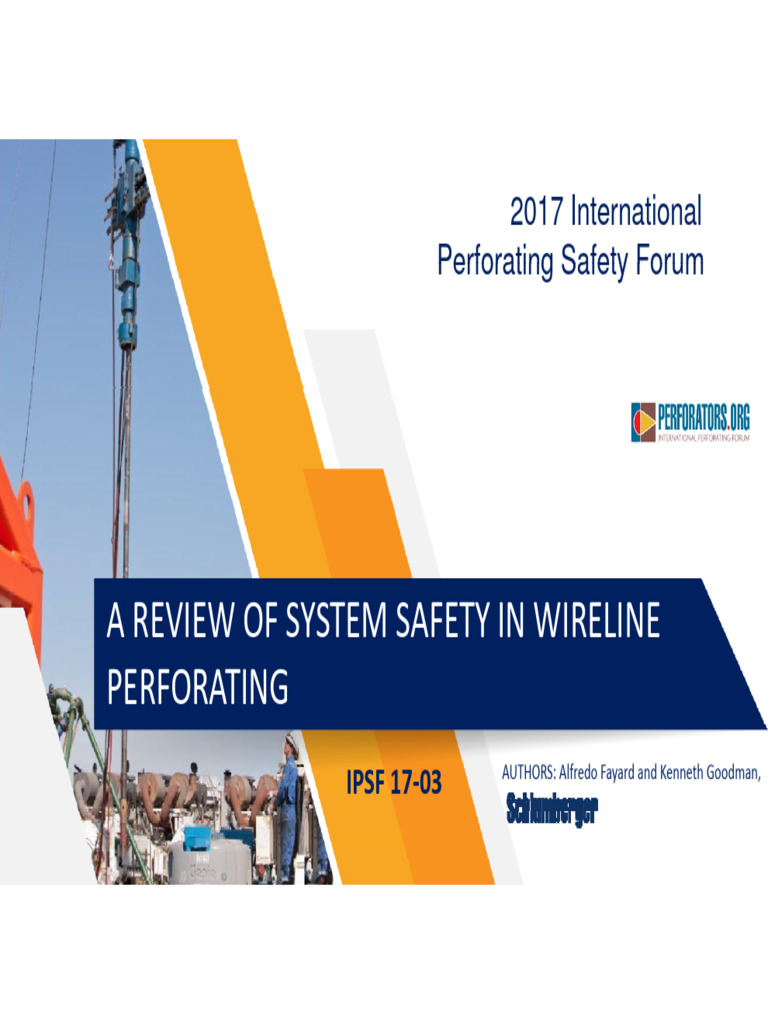 Ipsf 17 03 A Review of System Safety in Wireline Perforating | PDF ...