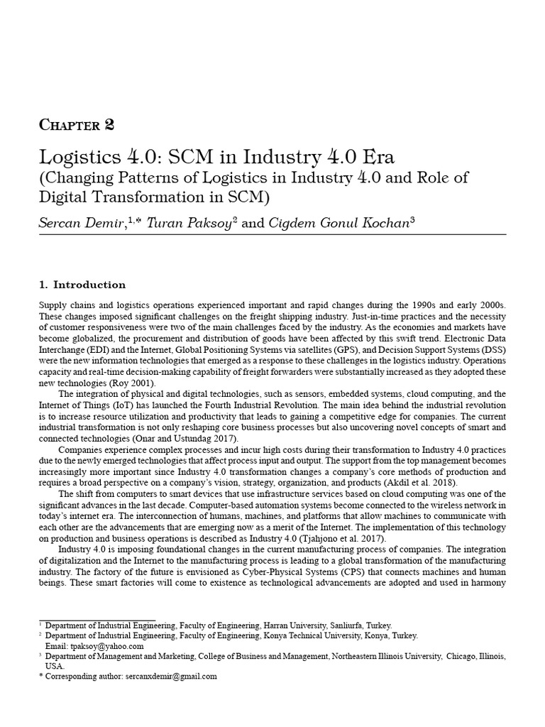01 - Case Study - Logistics 4.0 SCM in Industry 4.0 Era-2 | PDF | Logistics | Enterprise ...