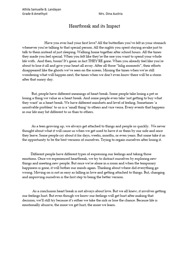 Heartbreak and Its Impact | Download Free PDF | Feeling