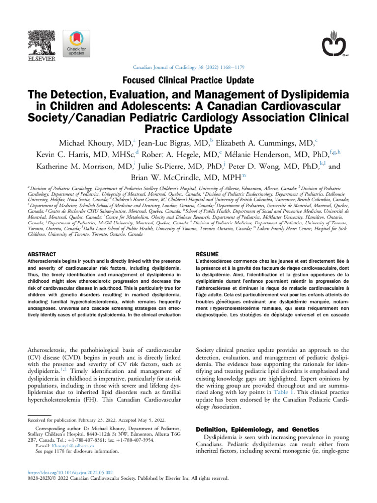 Pediatric Dyslipidemia Management Guide | PDF | Low Density Lipoprotein ...