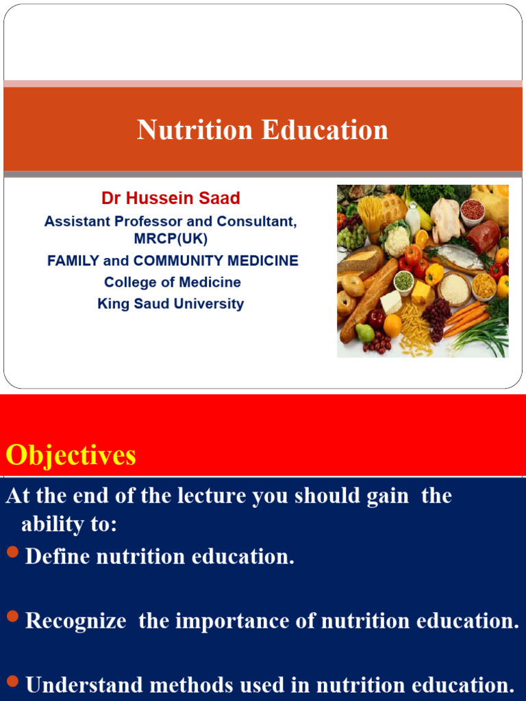 Nutrition Education: Objectives and Methods | PDF | Foods | Diet ...