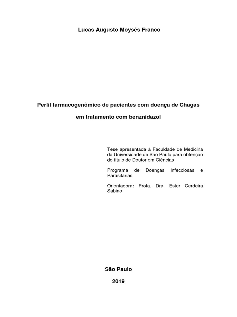 8.Perfil farmacogenômico de pacientes com doença de Chagas em ...