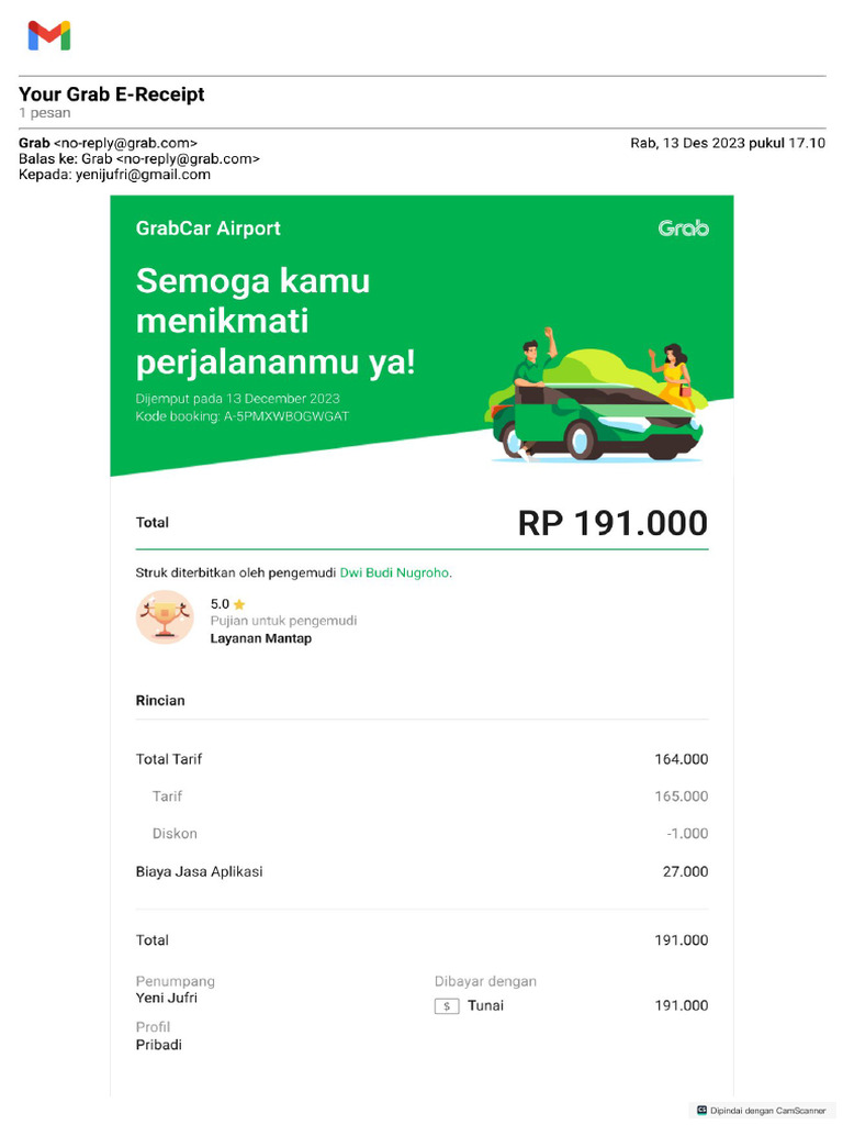 Gmail - Your Grab E-Receipt | PDF