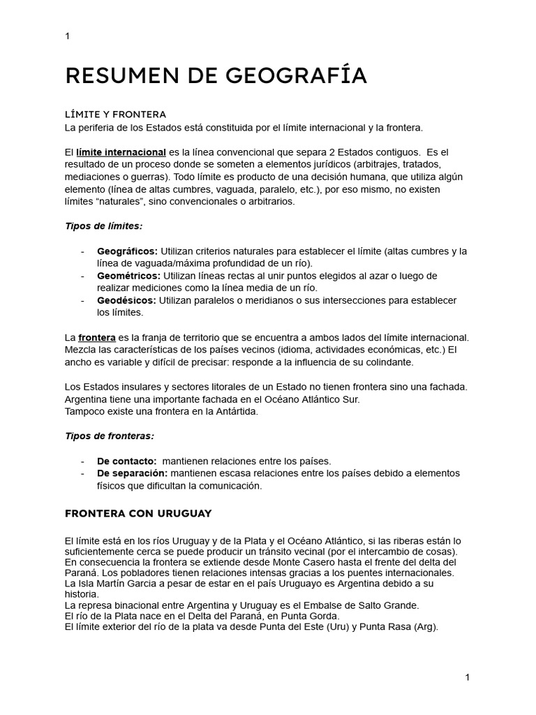Resumen de Geografía | PDF