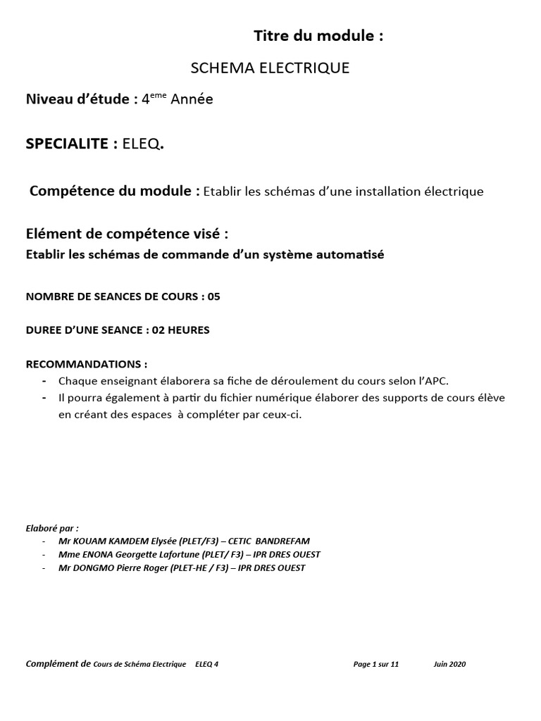 Schéma d'Automatisme Électrique | PDF | Automate programmable ...