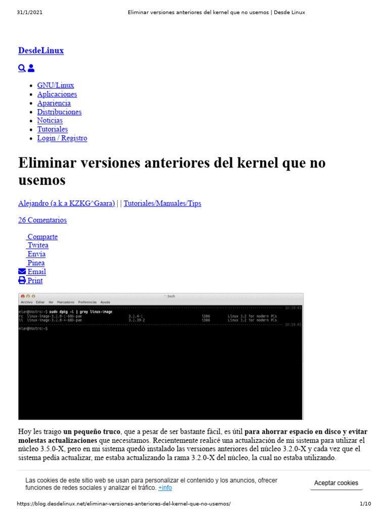 Eliminar Kernels | PDF | Distribución de Linux | Cookie HTTP