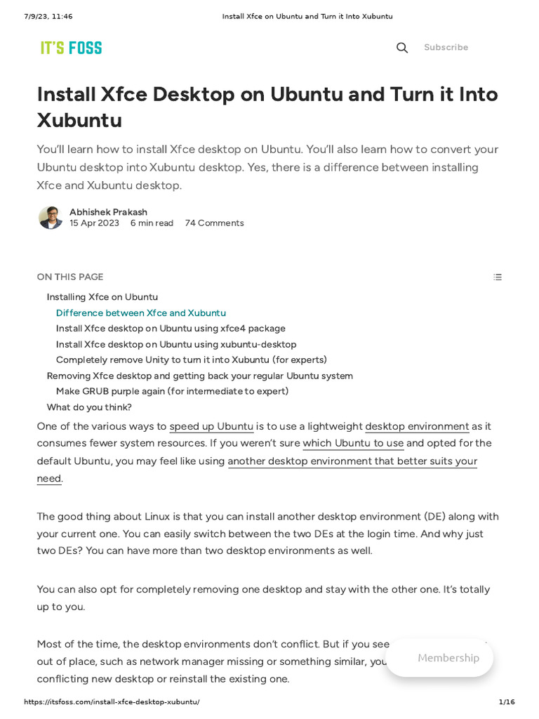 Install Xfce On Ubuntu and Turn It Into Xubuntu | PDF | Desktop Environment | Computing