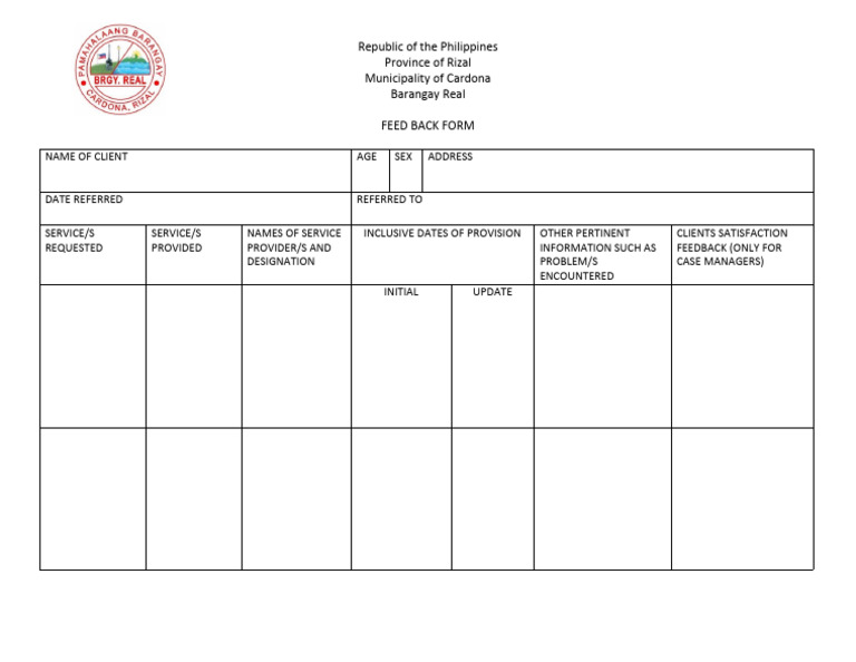 FEED BACK FORM VAWC | PDF