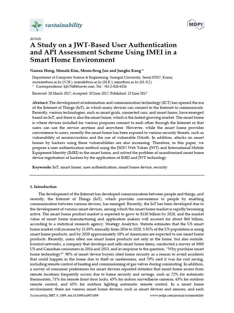 A Study On A JWT-Based User Authentication and API | PDF | Computer Security | Security