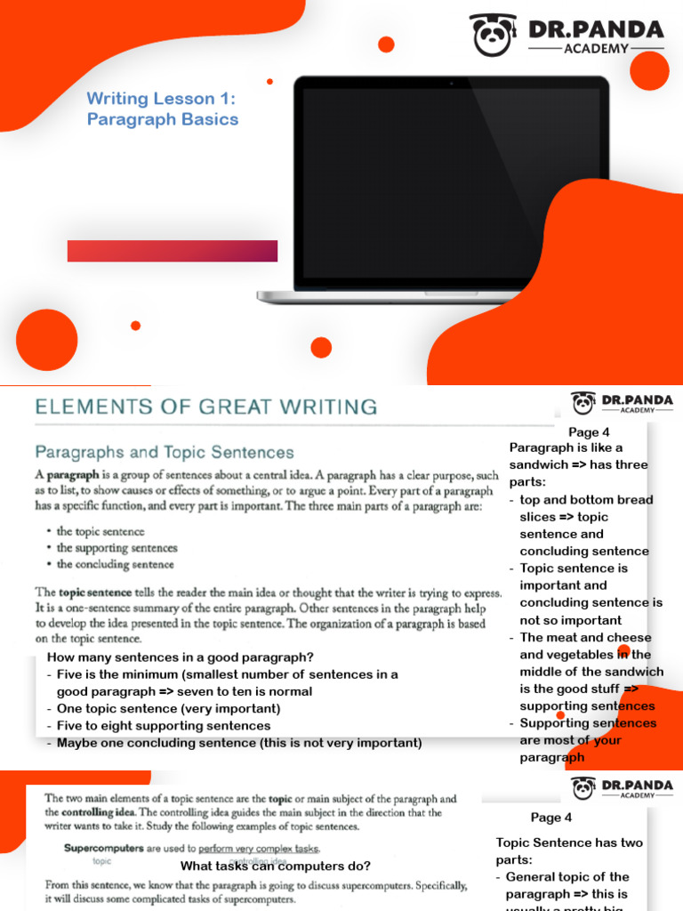 Paragraph Writing Essentials Guide | PDF | Paragraph | Human Communication