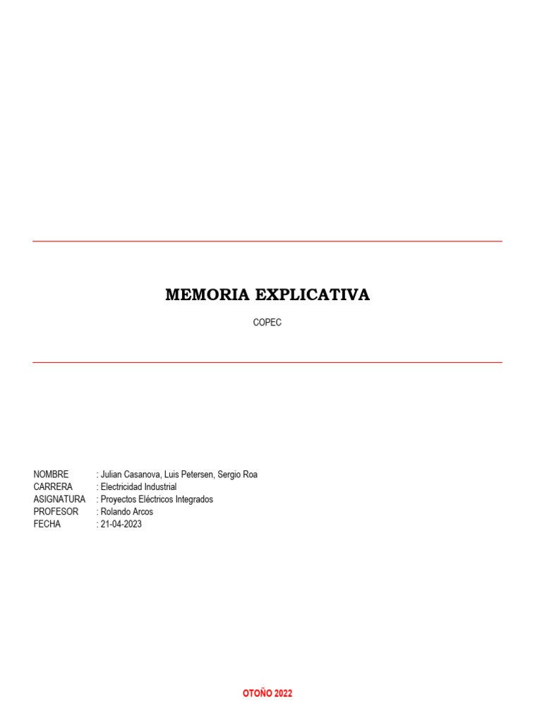 Memoria Copec Julian Casanova, Luis Petersen, Sergio Roa | PDF | Red eléctrica | Electrónica