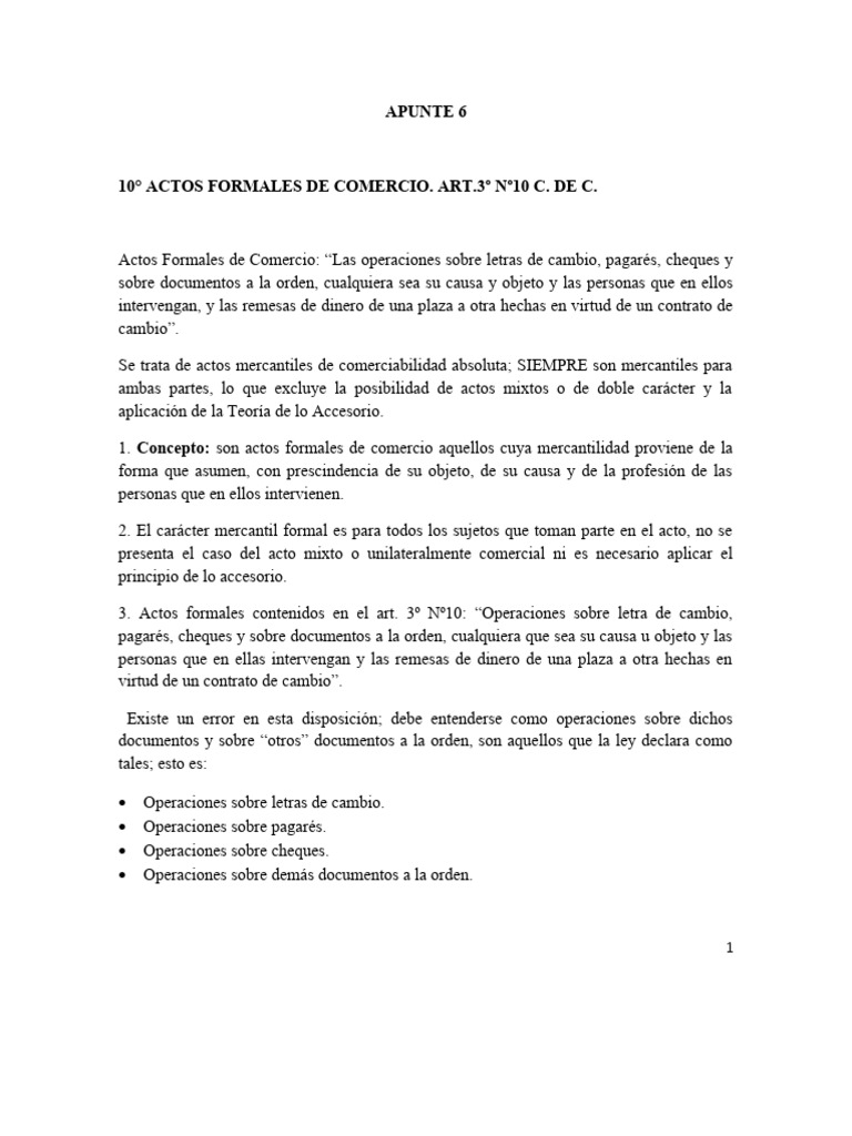 Actos Formales de Comercio: Letras y Cheques | PDF | Pagaré | Cheque