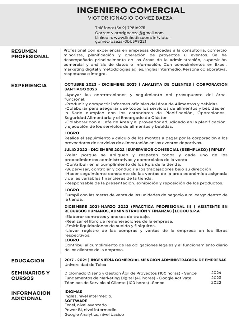 Curriculum vitae IA | PDF | Business | Marketing