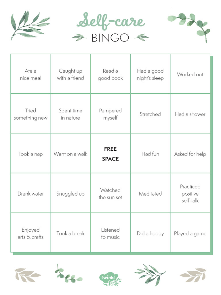 Self-care Bingo | PDF