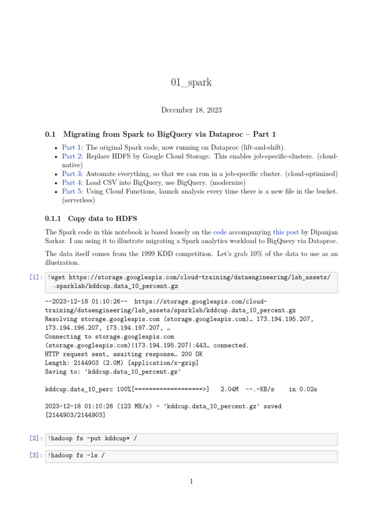 01 Spark | Download Free PDF | Apache Hadoop | License