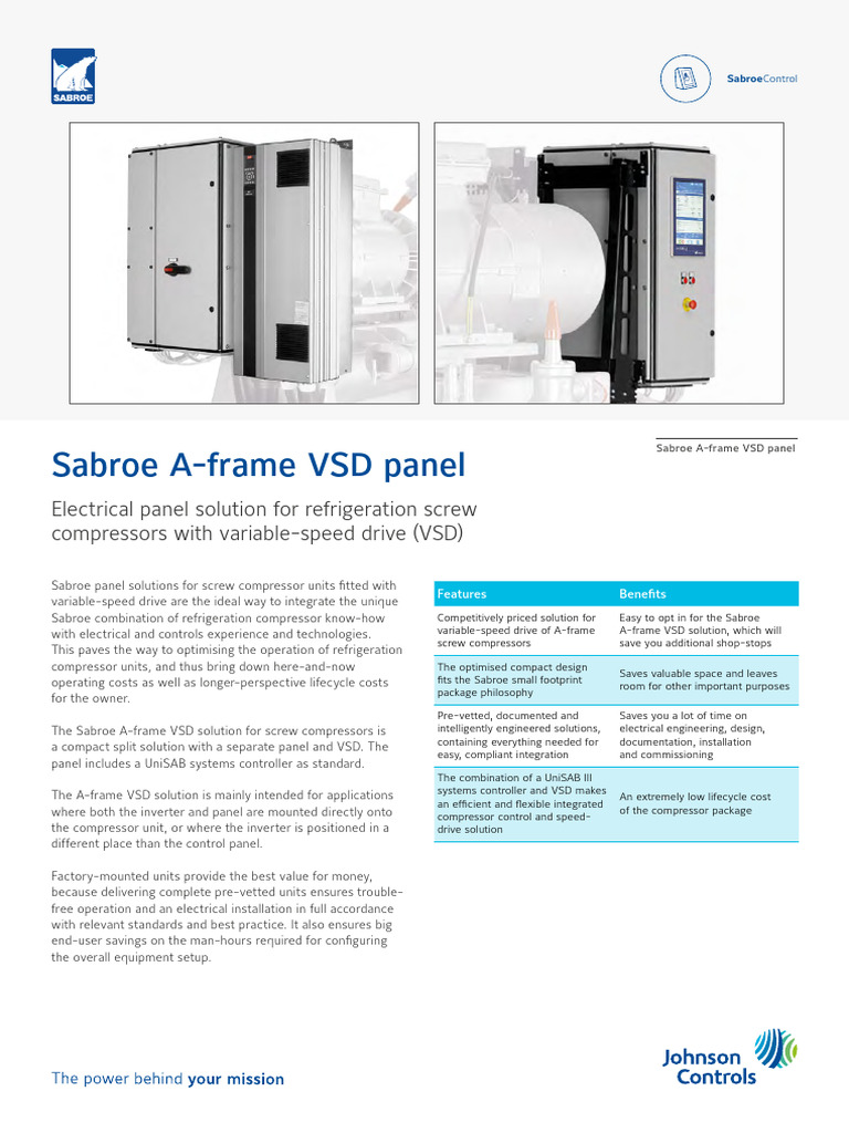 Johnson Control Sabroe A-Frame VSD Panel | PDF | Power Inverter | Power ...