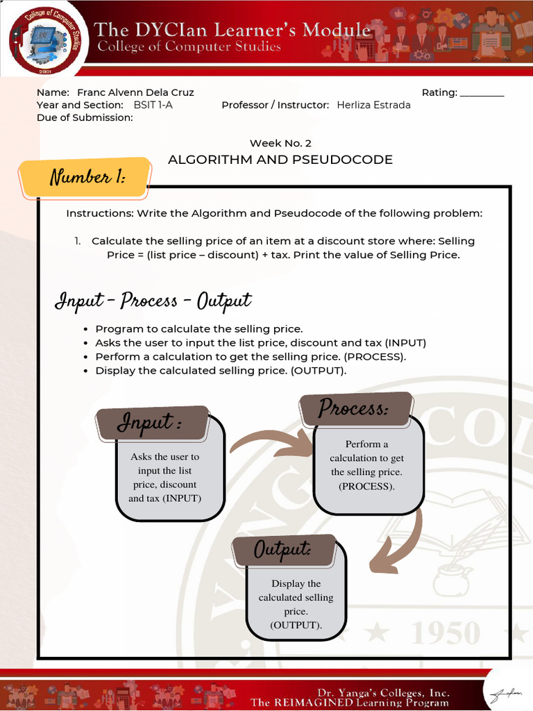 ITP Activity No.2 (Shorthand Psuedocode Ver) | PDF | Length | Volume