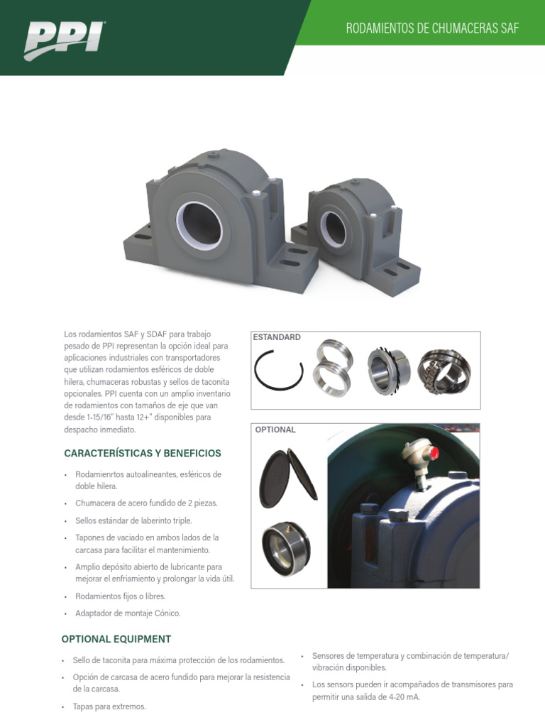 PPI 068-05 SP SAF Pillow blocks | PDF | Máquinas | Ciencia de la superficie