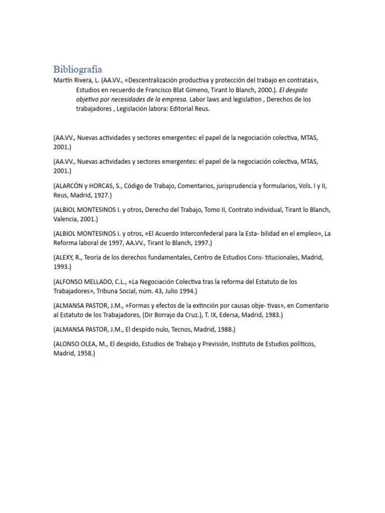 Bibliografía sobre Derecho Laboral | PDF | Política