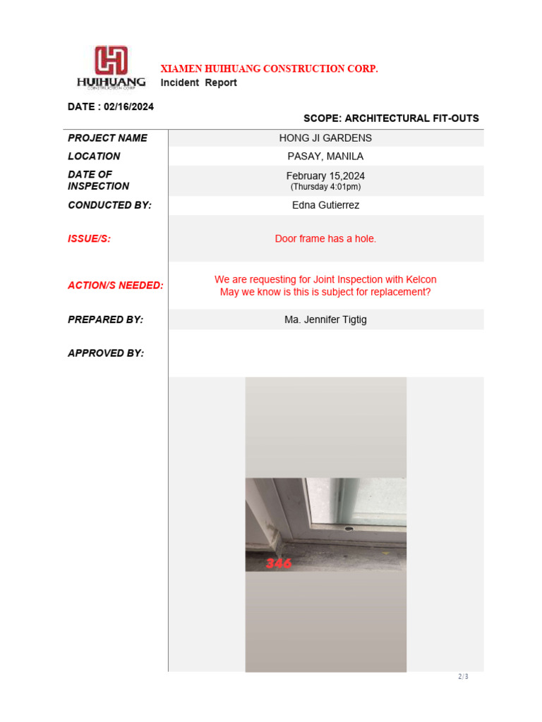 Incident Report - Kelcon 2 | PDF