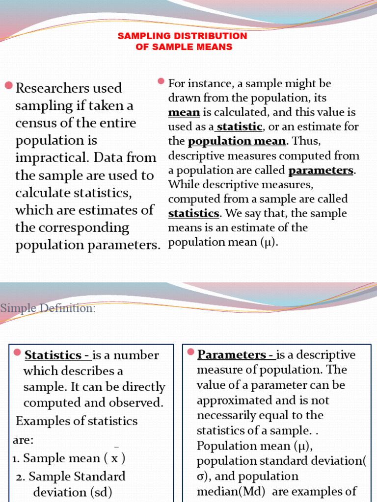 Understanding Sampling Distribution of Means | PDF | Standard Deviation ...