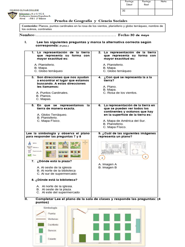 Prueba de Historia 2 | PDF | Mapa | Continente