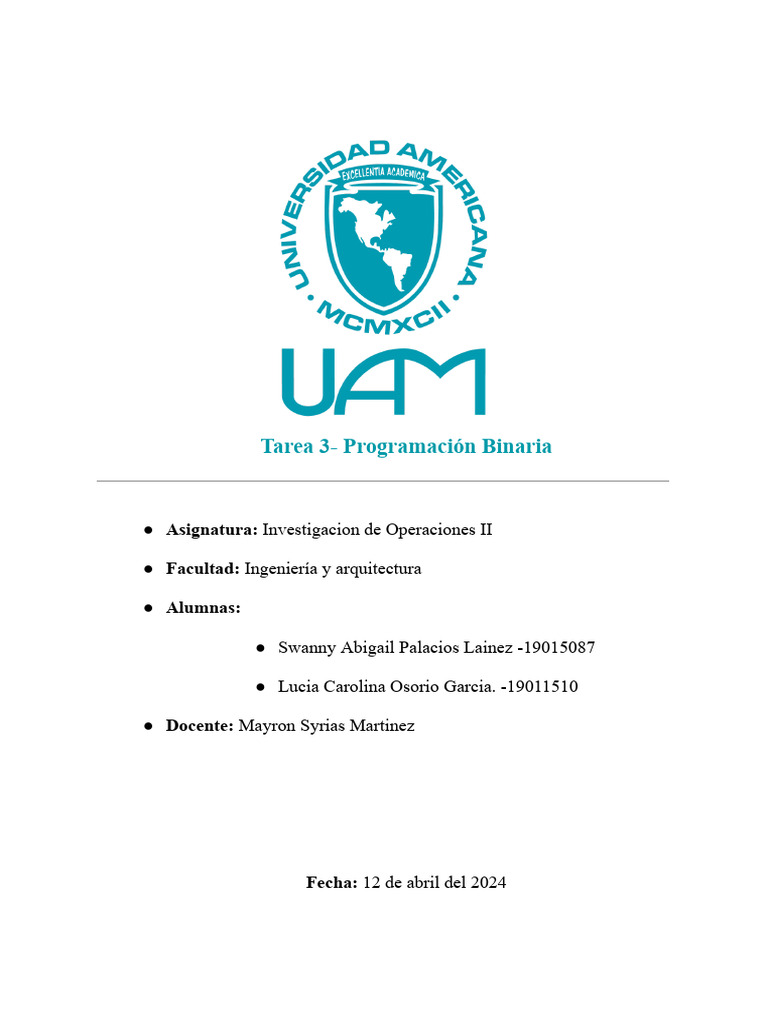 Tarea IO2 - Programacion Binaria | PDF | Informática | Programación de computadoras