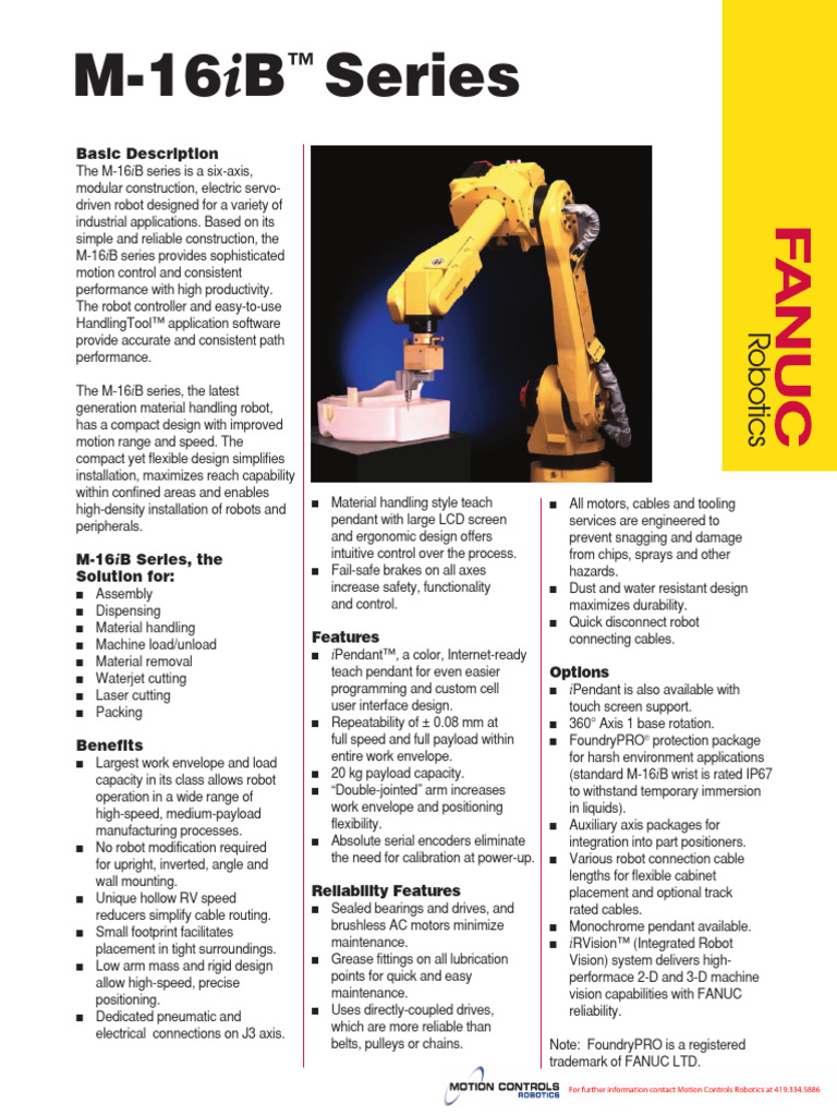 M16iB Footprint | PDF | Robot | Robotics