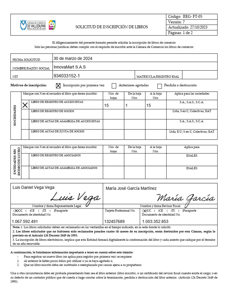 Nuevo Paso 8. Solicitud de Inscripción de Libros | PDF | Documento de ...