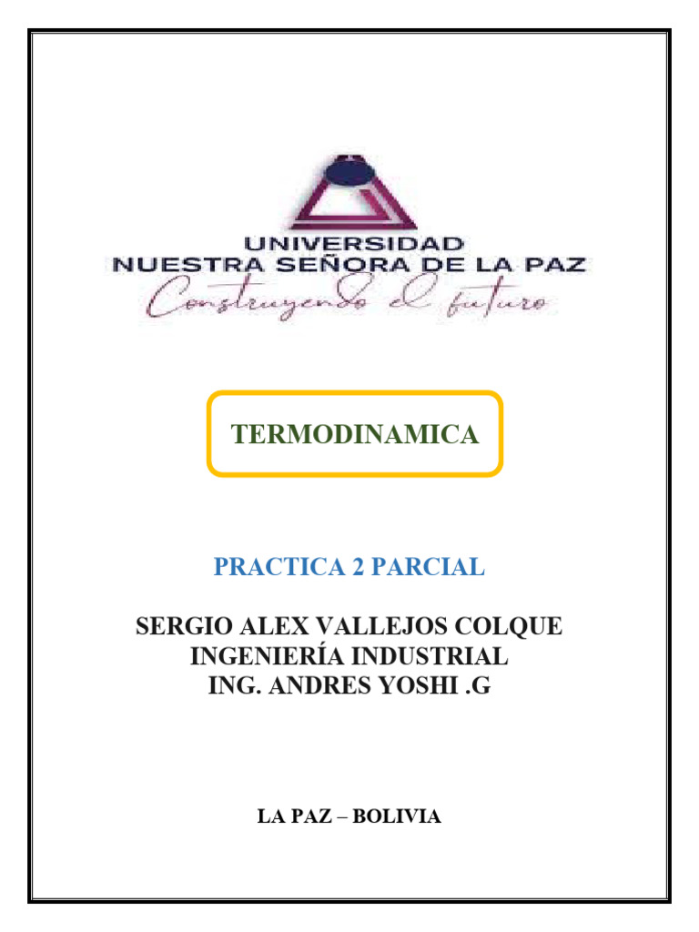 Practica 2 Parcial Termo | PDF | Vapor de agua | Agua