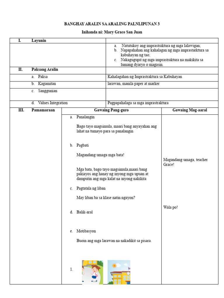 Araling Panlipunan Lesson Plan | PDF