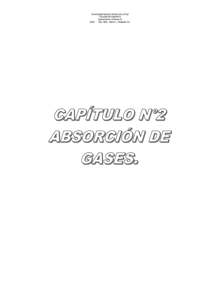 Ejercicios de Absorción de Gases | PDF | Absorción (Química) | Concentración
