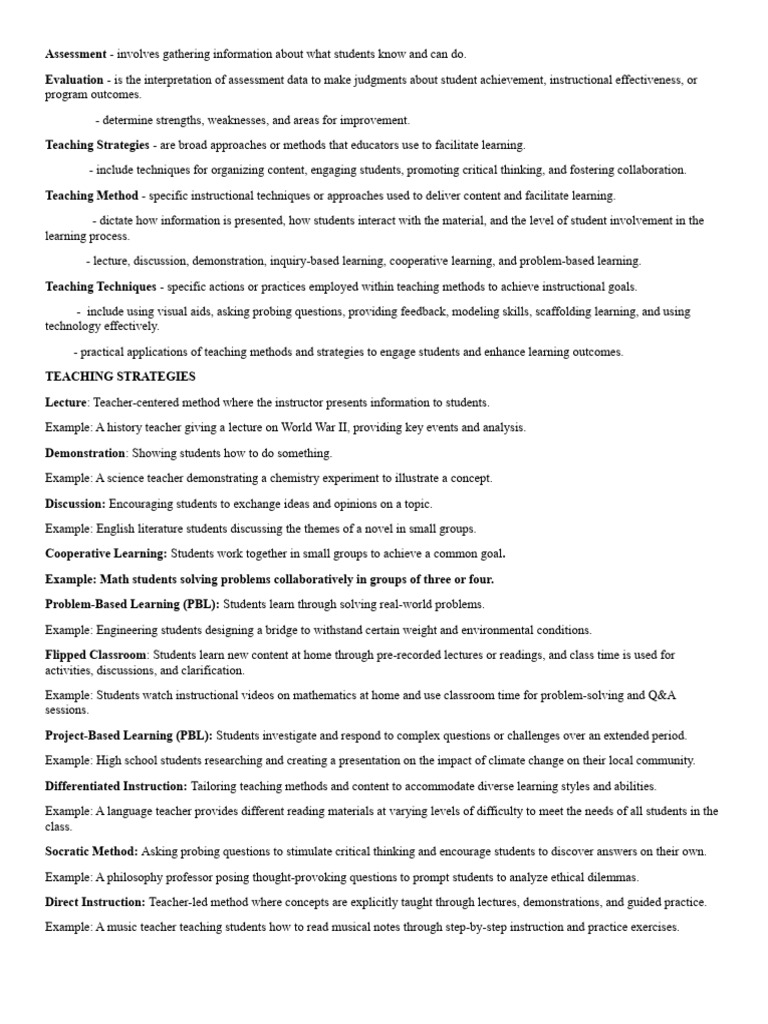 Overview of Teaching Methods and Strategies | PDF | Educational ...