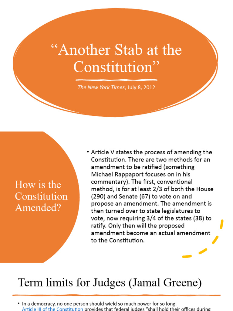Amending the Constitution: Key Issues | PDF | First Amendment To The ...