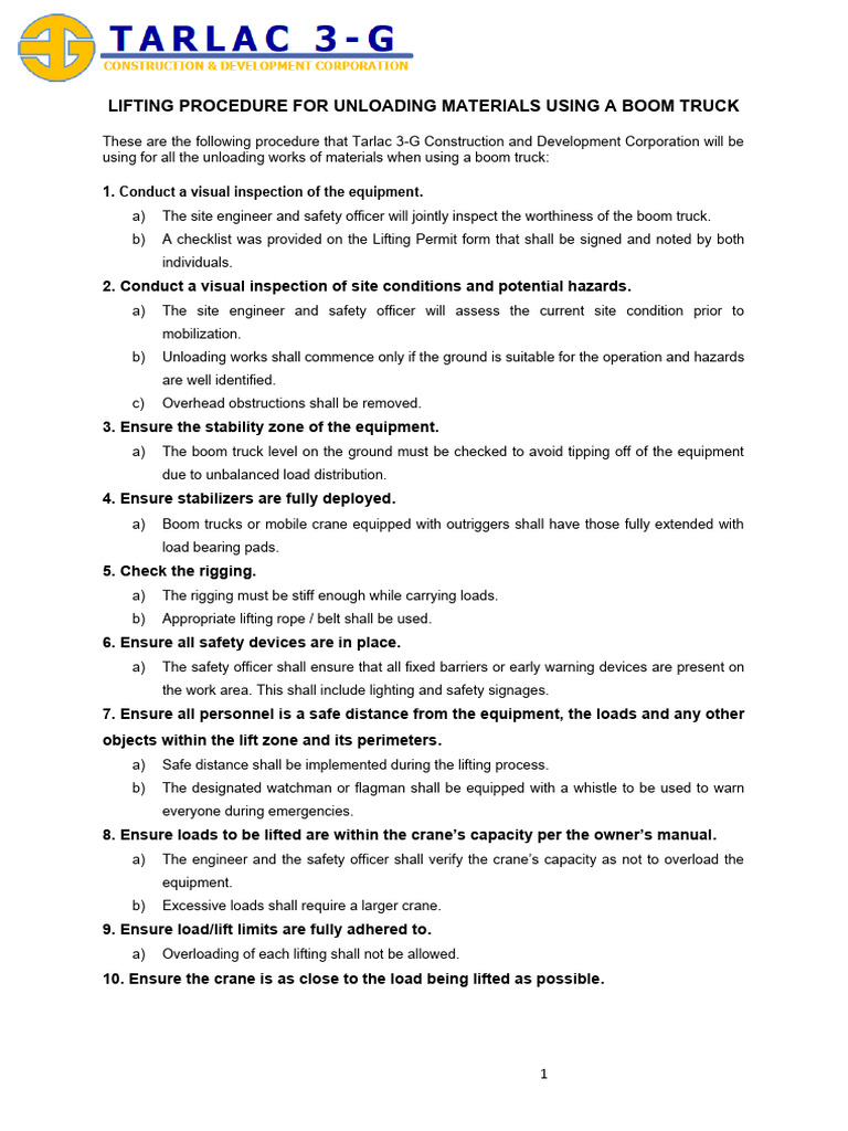 Lifting Procedure | Download Free PDF | Crane (Machine)