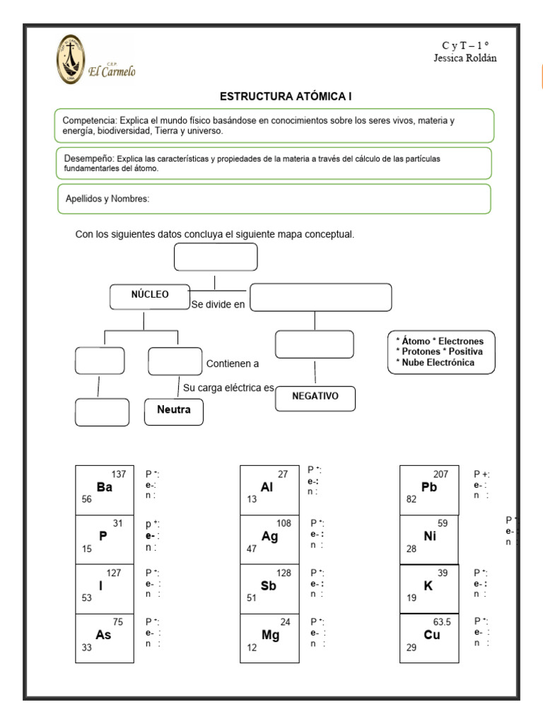 Estructura Atomica Ejercicios | PDF | Naturaleza | Ciencias fisicas