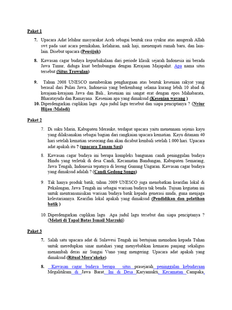 Upacara Adat dan Cagar Budaya Indonesia | PDF | Ilmu Sosial