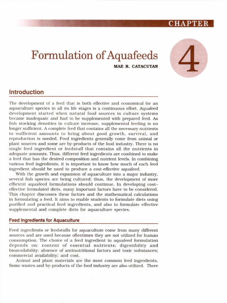 Feed Formulation | Download Free PDF | Flour | Nutrients