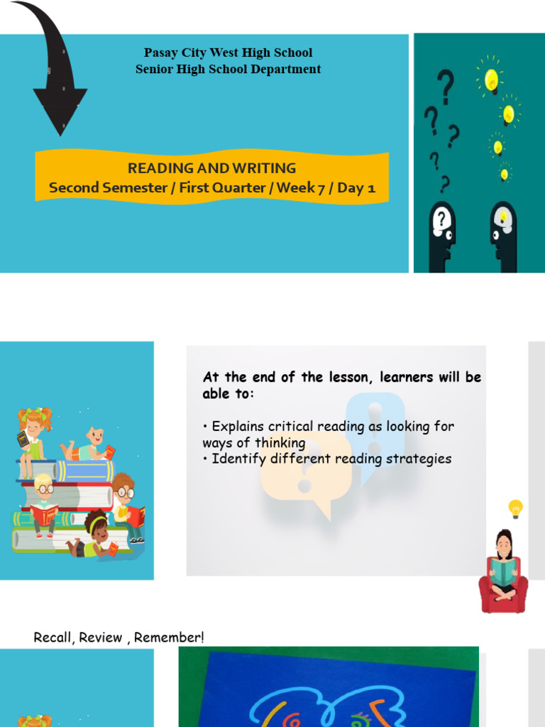 S2-Q1-W7-Reading and Writing | PDF | Thought | Critical Thinking