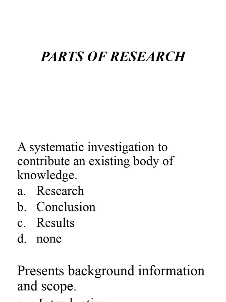 Parts of Research | PDF