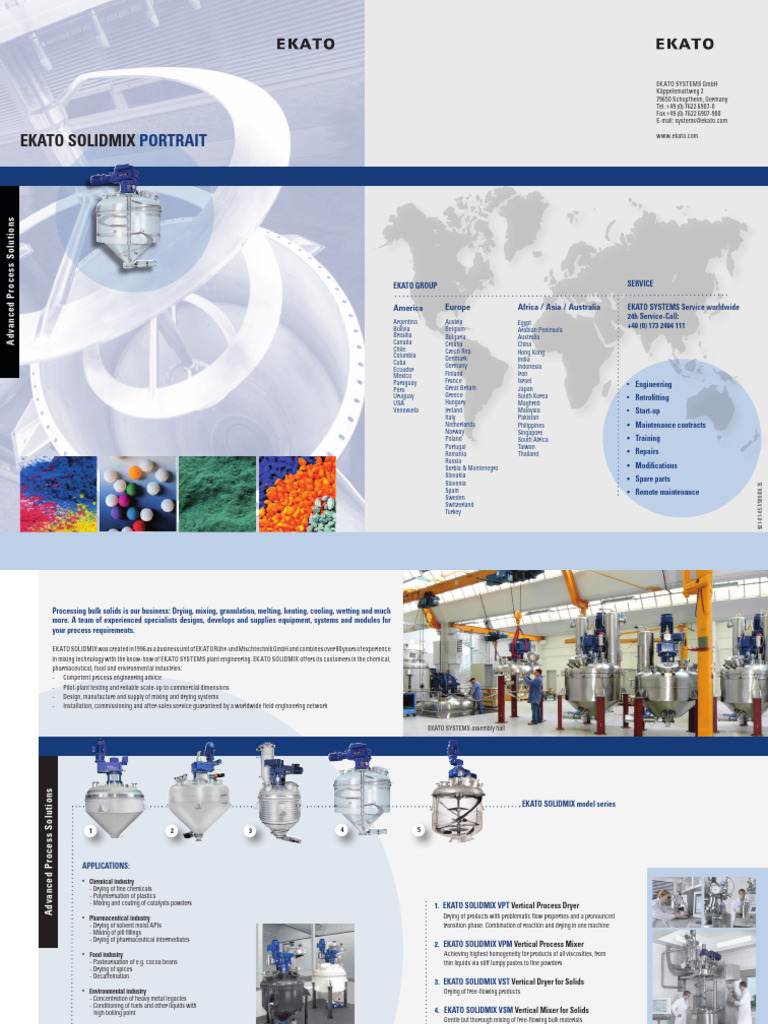 Ekato Solidmix Portrait e | PDF | Industrial Processes | Materials