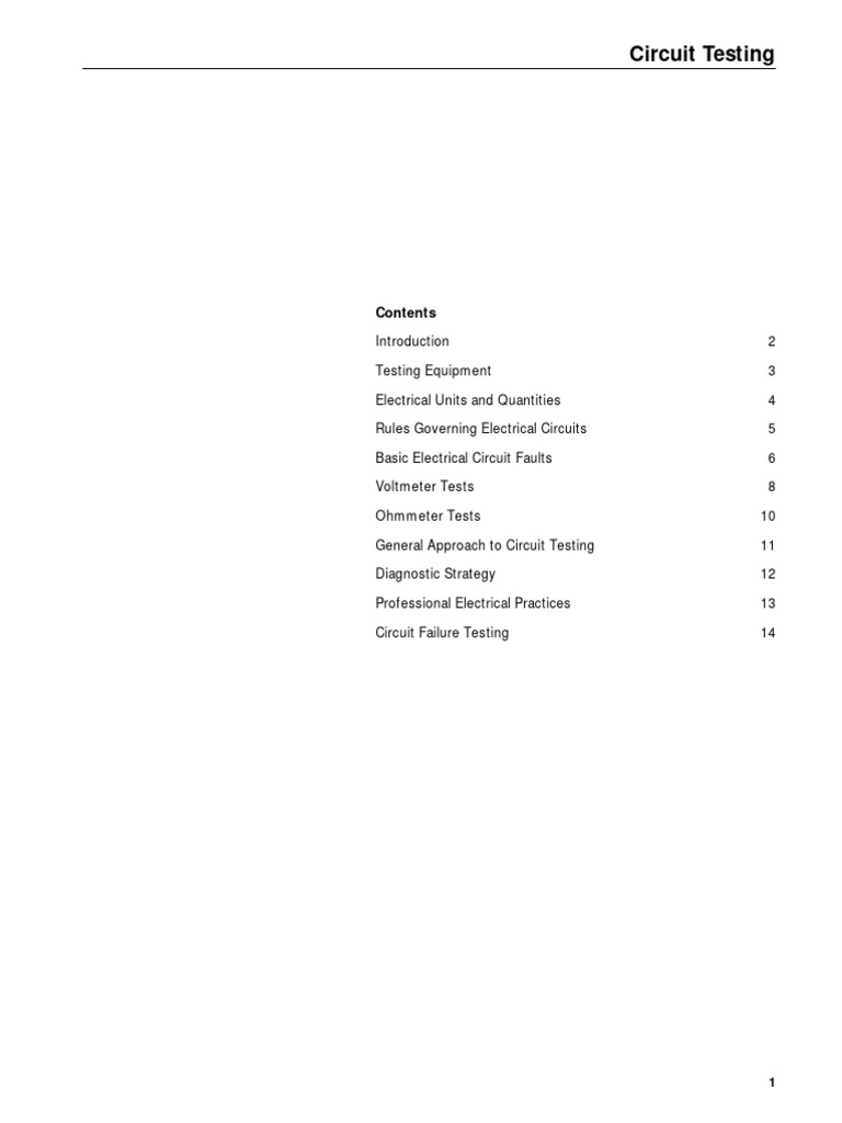 Circuit Testing | PDF | Voltage | Electrical Resistance And Conductance