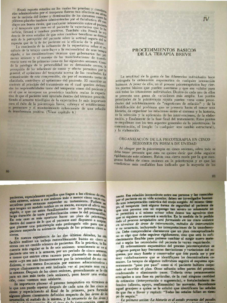 Bellak L Y Small L 1988 Psicoterapia Breve Y De Emergencia