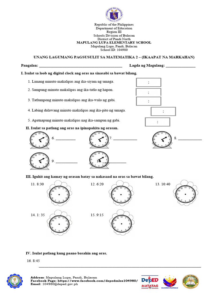 Q4-Summative Test 1-Math | PDF