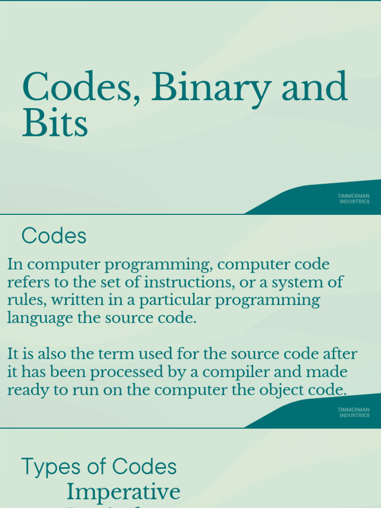 Codes Binary and Bits | Download Free PDF | Bit | Computer Programming