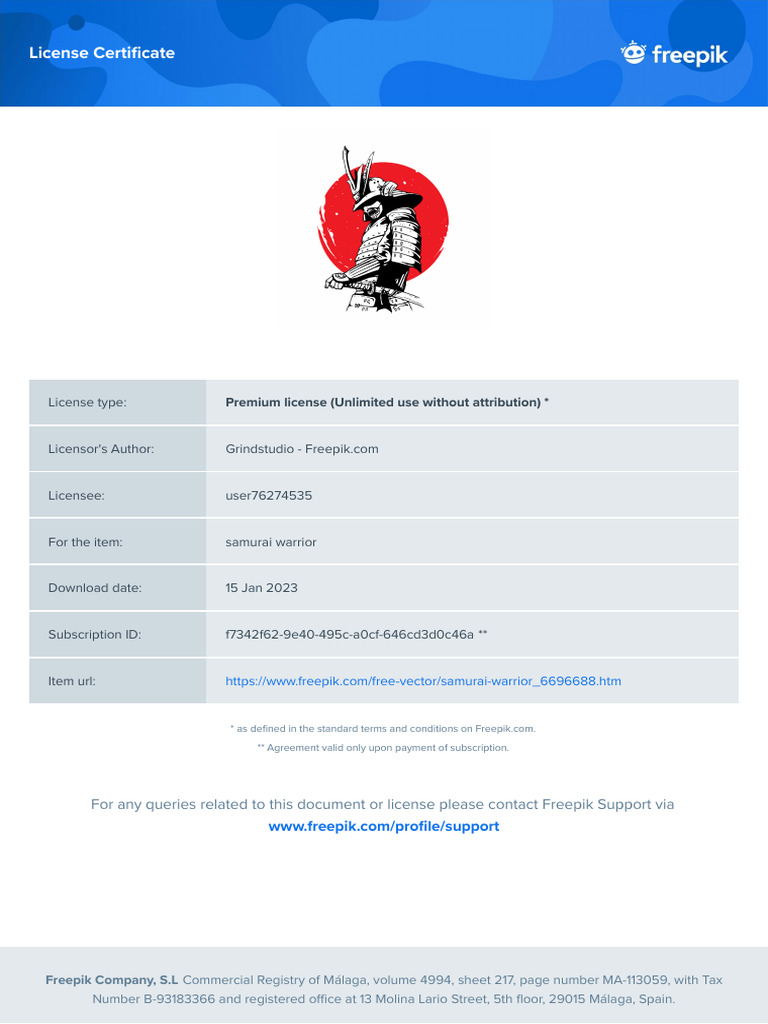 License Samurai Warrior 6696688 | PDF | License | Computing