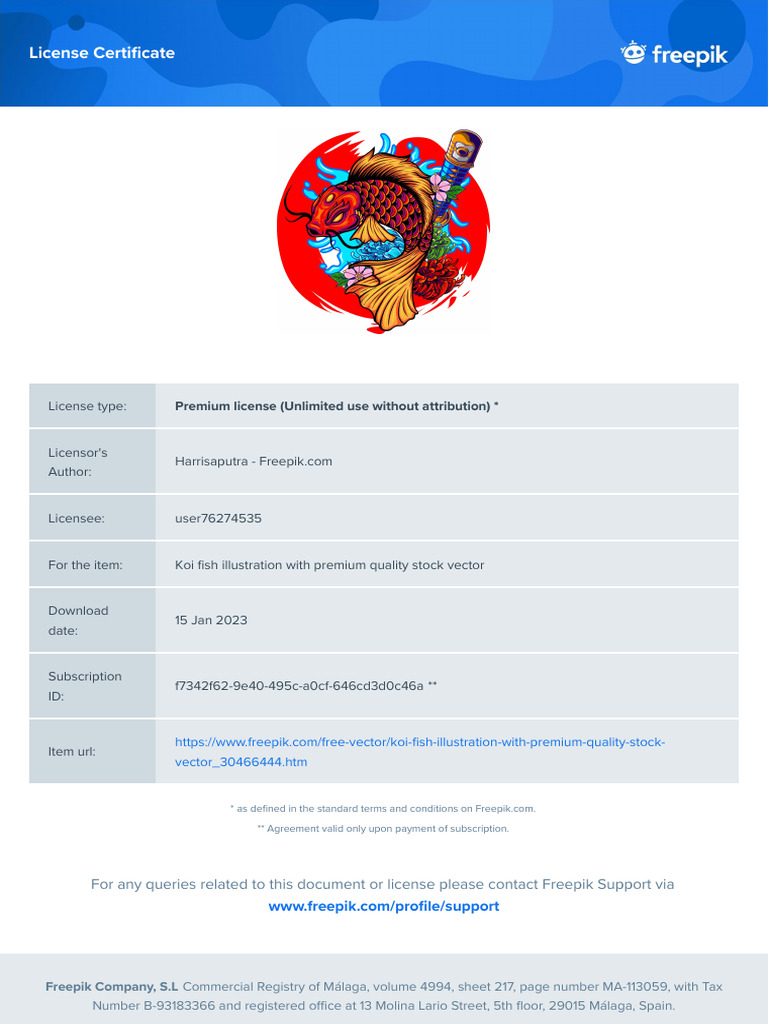 Koi Fish Premium License Certificate | PDF | License | Computing
